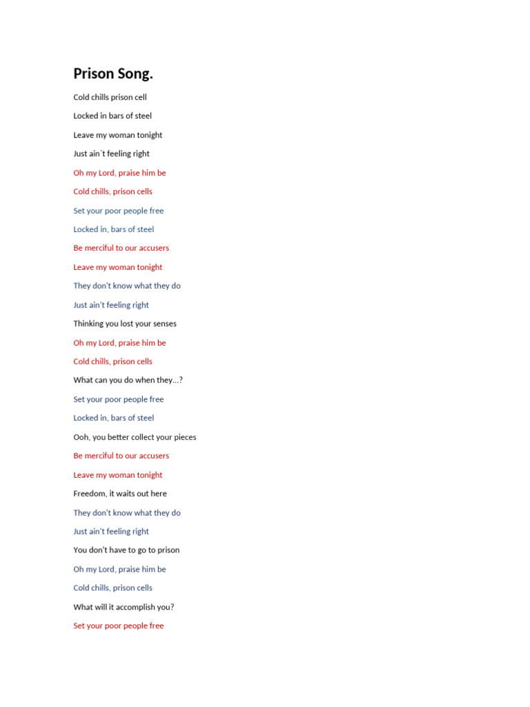 "Prison Song: A Cry for Freedom" | PDF