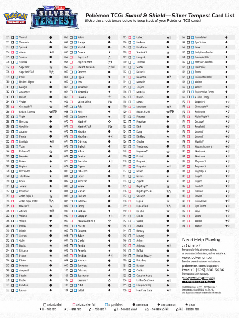 Silver Tempest Card List | PDF | Nintendo | Videojuegos