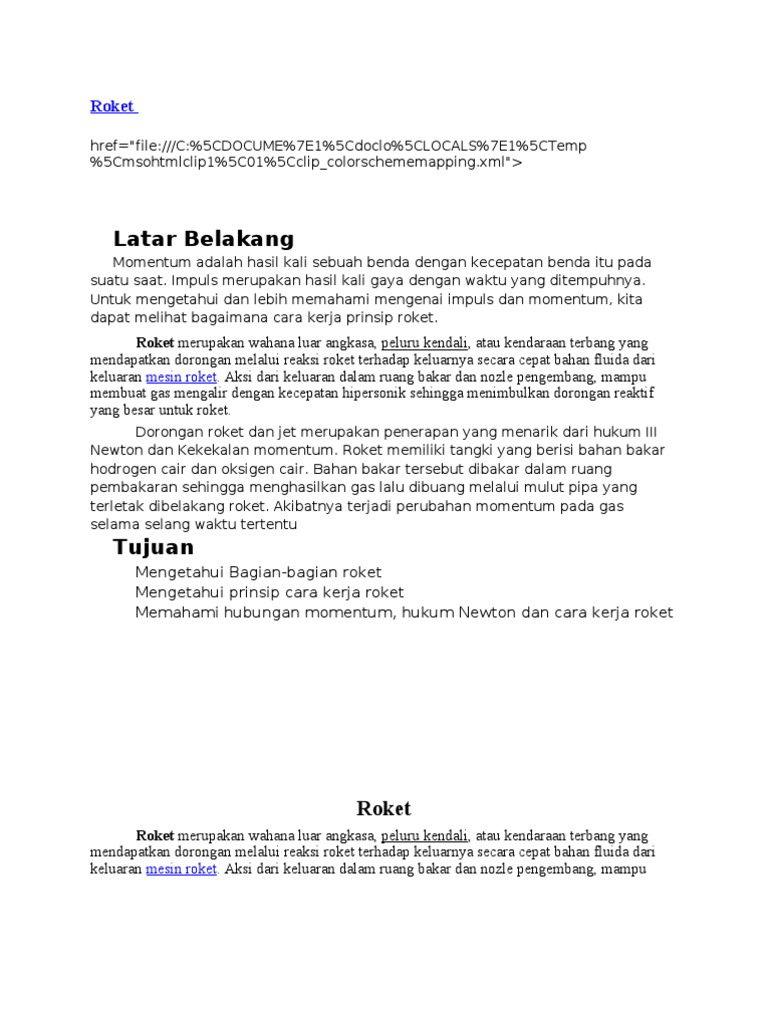 Prinsip Kerja dan Bagian Roket | PDF