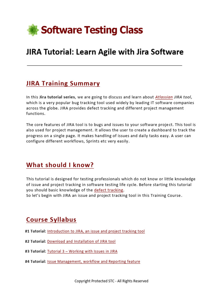 JIRA Tutorial PDF | PDF