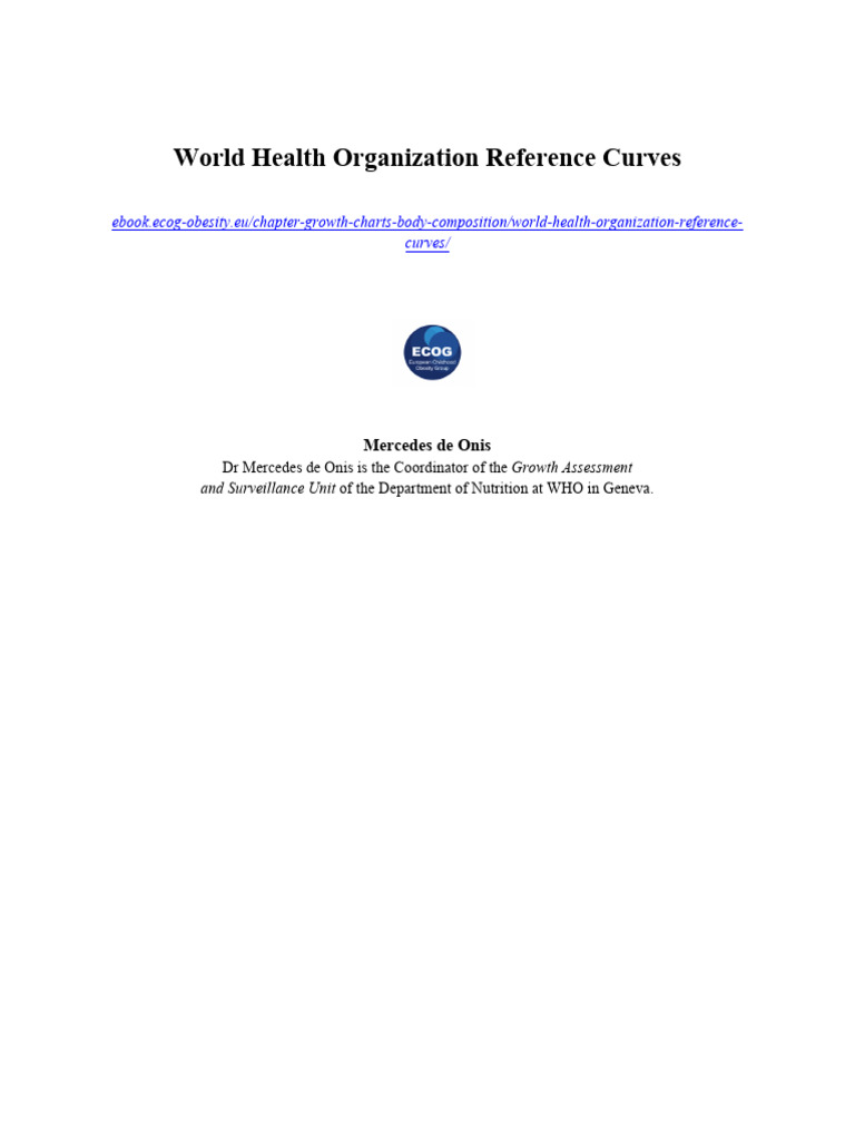 WHO Growth Curves for Children | PDF | Obesity | Body Mass Index