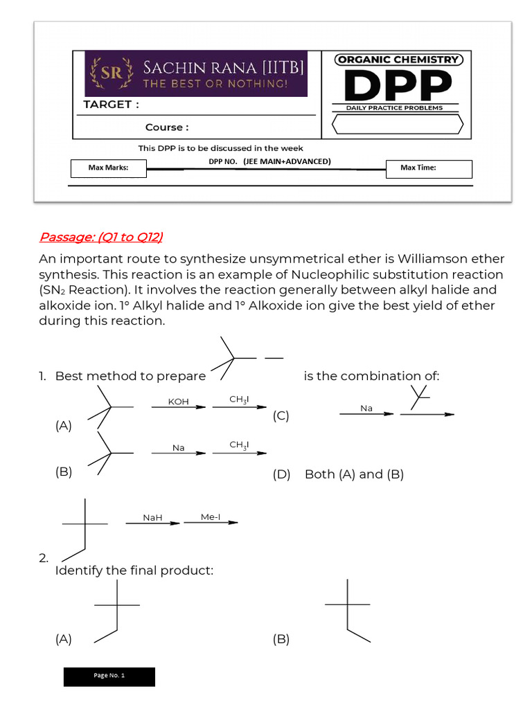 DPP1 | PDF | Ether | Chemical Reactions