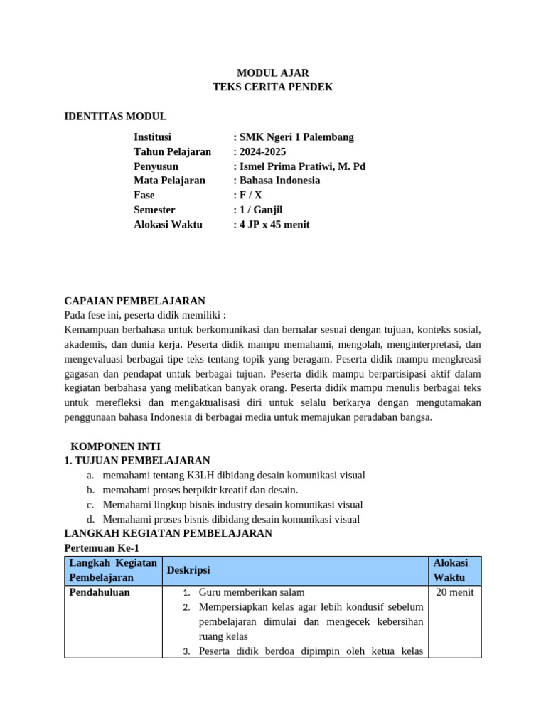 Modul Ajar Desain Komunikasi Visual | PDF | Karier & Perkembangan | Seni