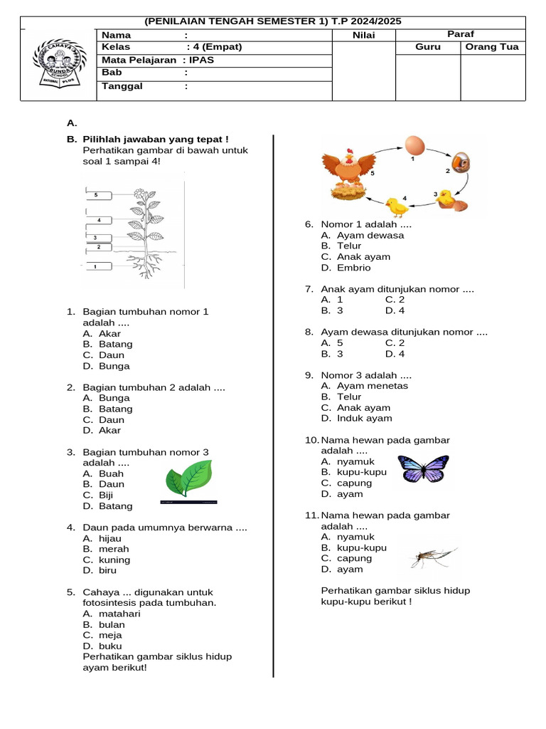 Soal PTS IPAS Axell (ABK) Fix | PDF