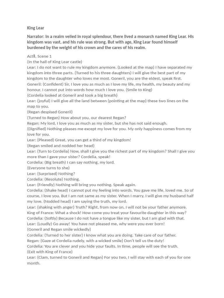 King Lear | PDF | King Lear