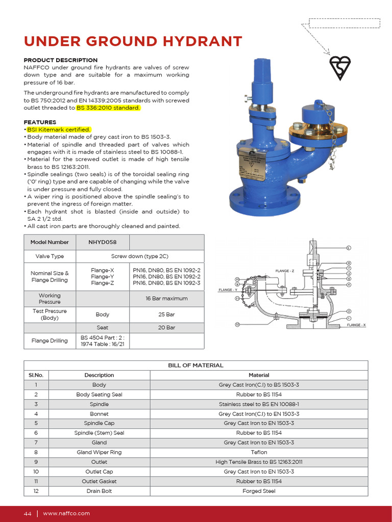 10.03 - Undrground Hydrant | PDF | Screw | Valve