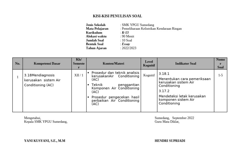 Kelistrikan Xii TKR Genap | PDF