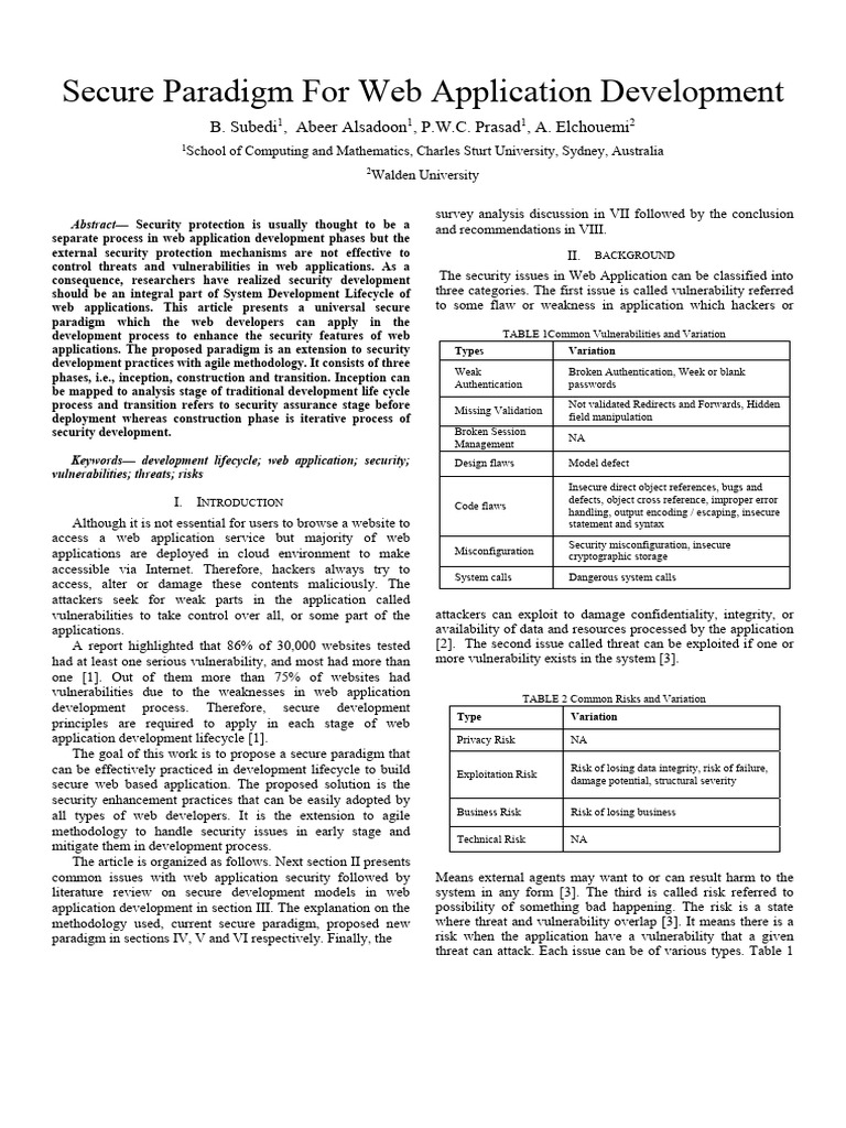 Secure Paradigm For Web Application Development | PDF | Security | Computer Security