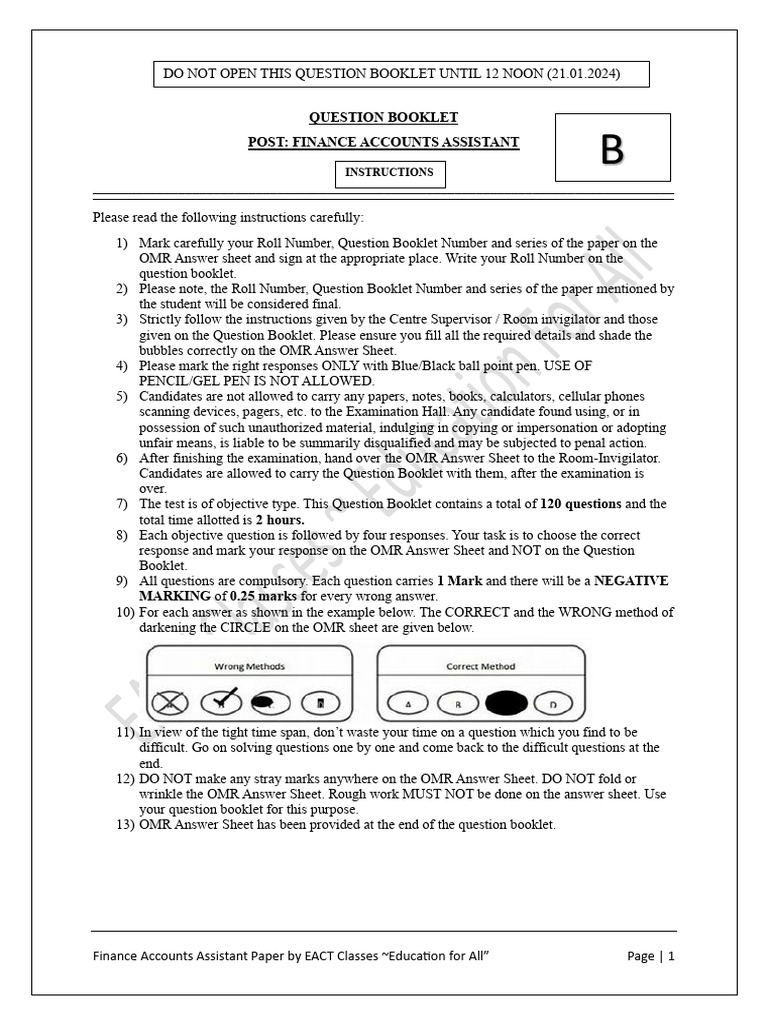 JKSSB Faa Paper by Eact Classes-2 | PDF | Demand