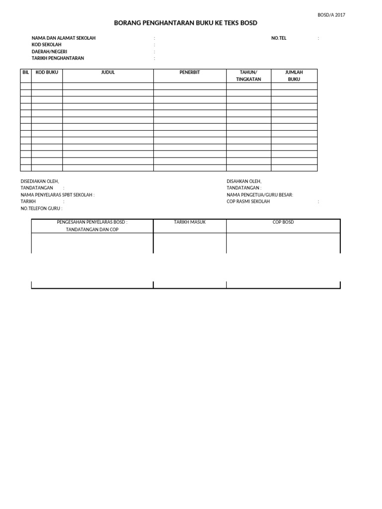 Borang Bosd | PDF