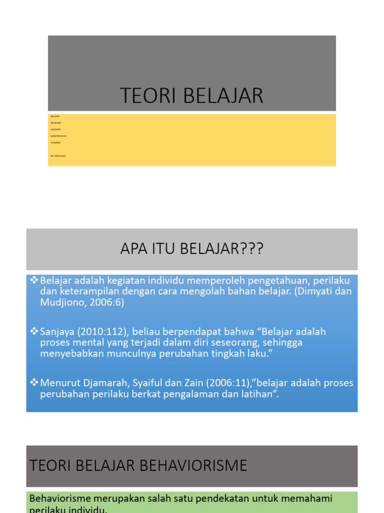 Teori Belajar.7 Okt.2024 | PDF