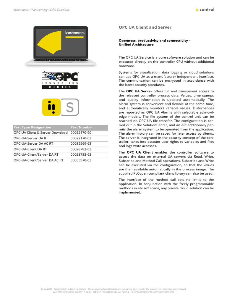 Software OPC-UA-client Server en | PDF | Server (Computing) | Software