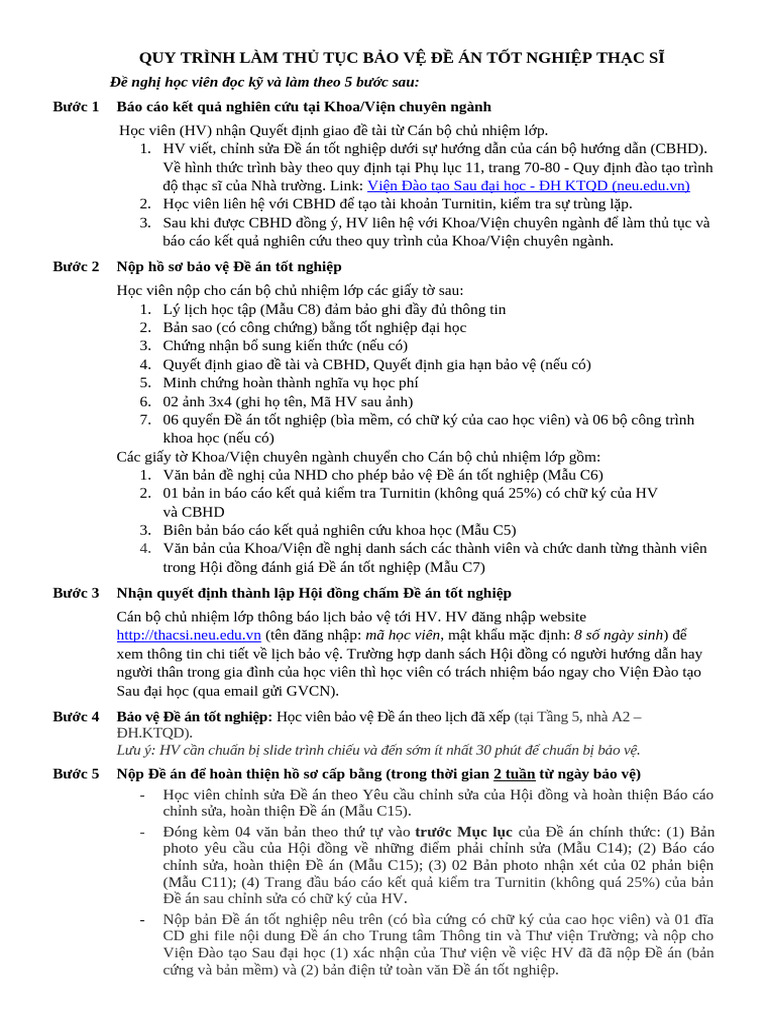 Quy Trinh Bao Ve de An TV - Hoc Vien - Up | PDF
