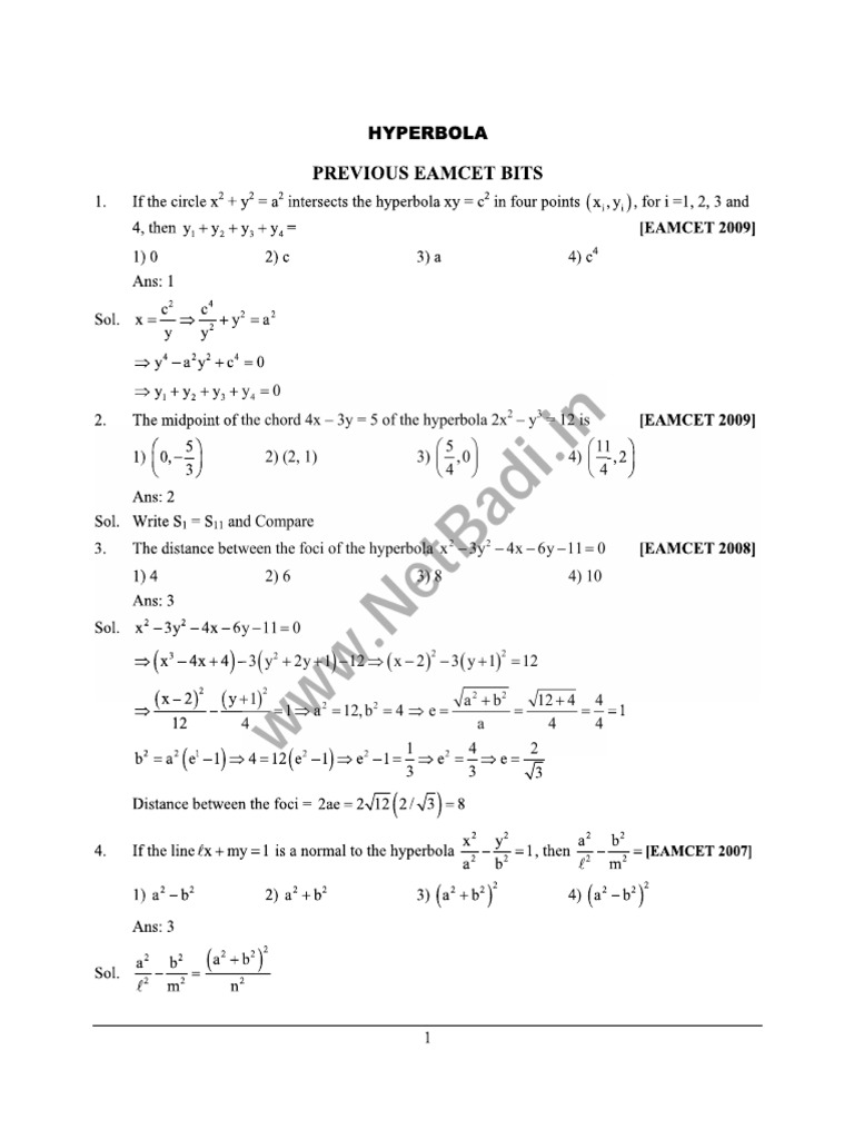 Hyperbola Pdf