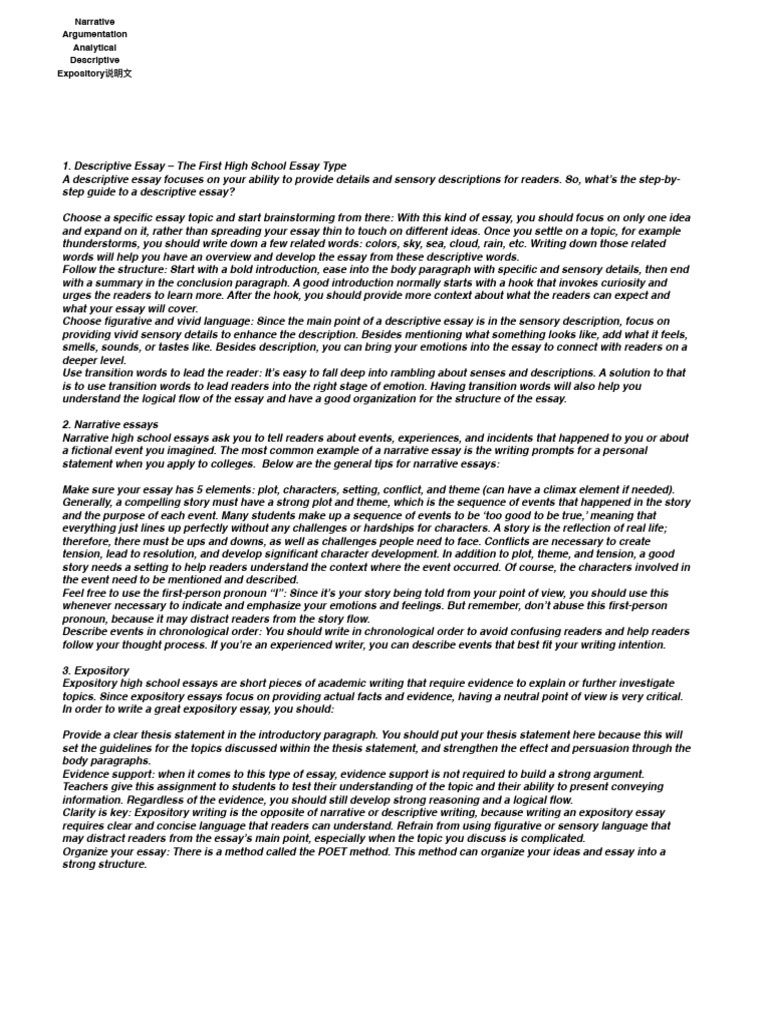 High School Essay Writing Guide | PDF | Essays | Adverb