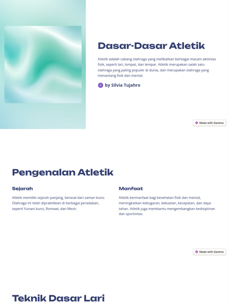 Dasar-Dasar Teknik Atletik untuk Pemula | PDF
