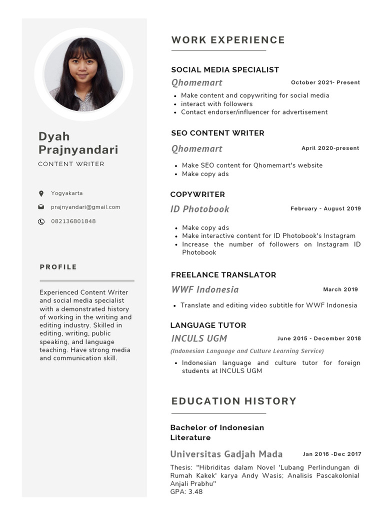Dyah Prajnyandari CV | PDF