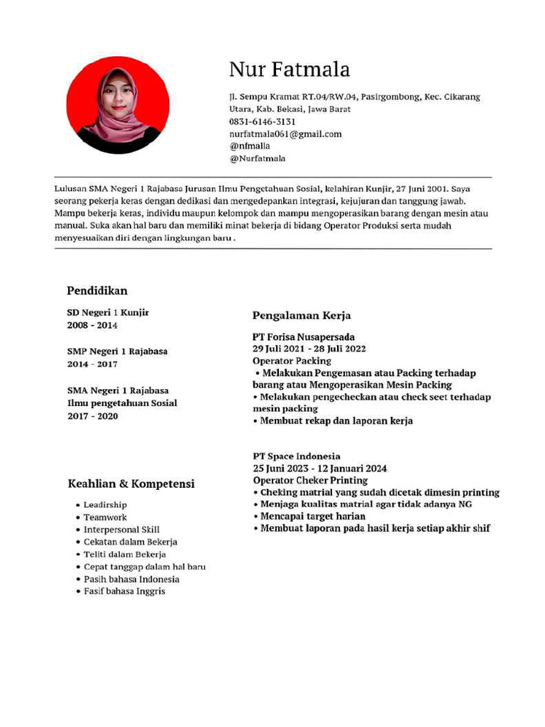 CV Nur Fatmala - 11zon | PDF