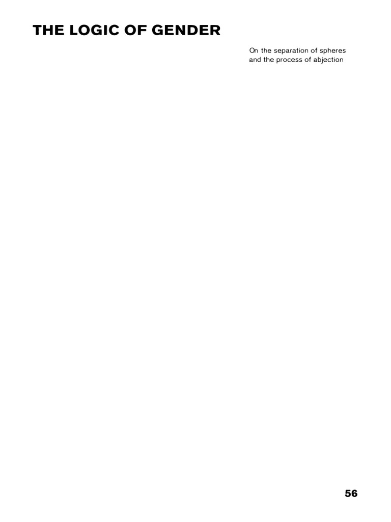 Logics of Gender: On The Separation of Spheres and The Process of ...