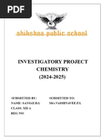 Chemistry Investigatory Project Cover Page | PDF
