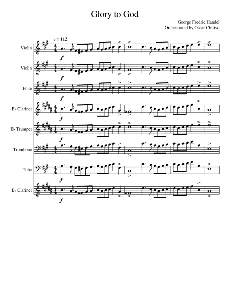 Glory To God-Score and Parts | PDF | Musical Instruments | Music Production