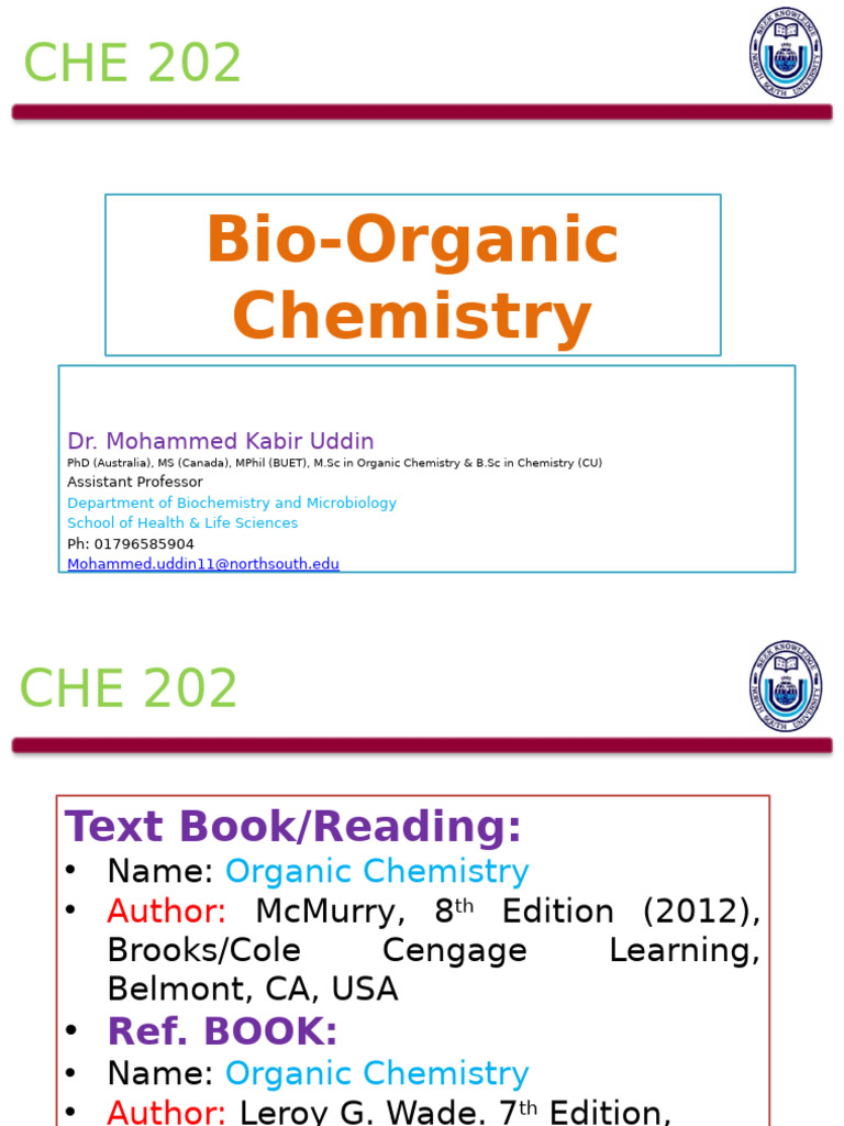Lecture 1-2 CHE202 Introduction To Organic Chemistry - SUMMER2024 | PDF | Chemical Bond ...