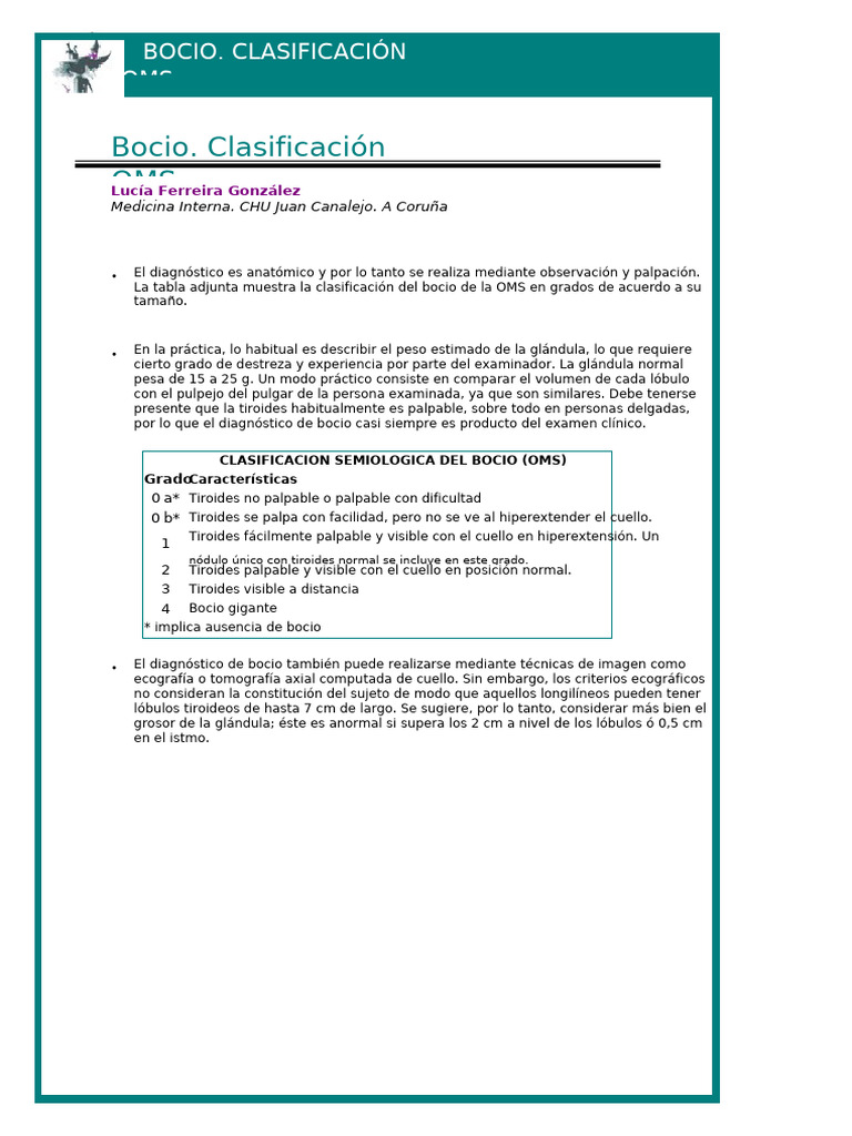 Clasificación Del Bocio | PDF