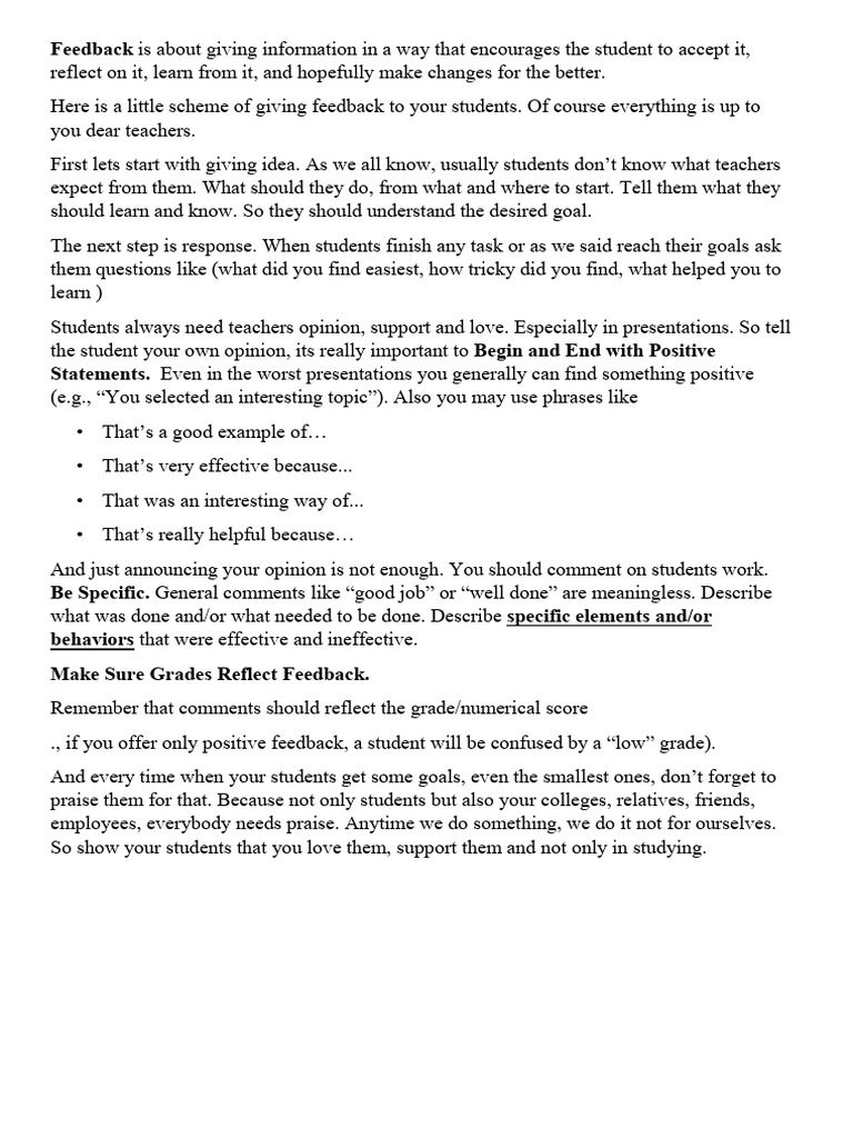 Giving Feedback | PDF | Career & Growth