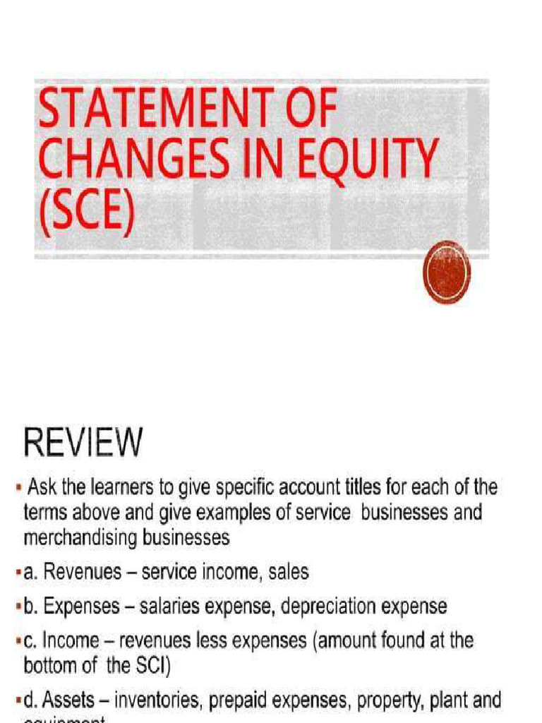 Statement of Change in Equity | PDF