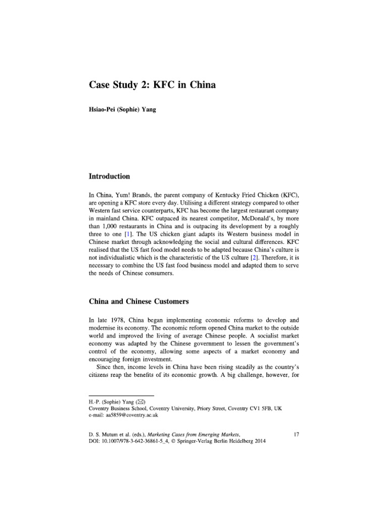 Case Study KFC in China | PDF