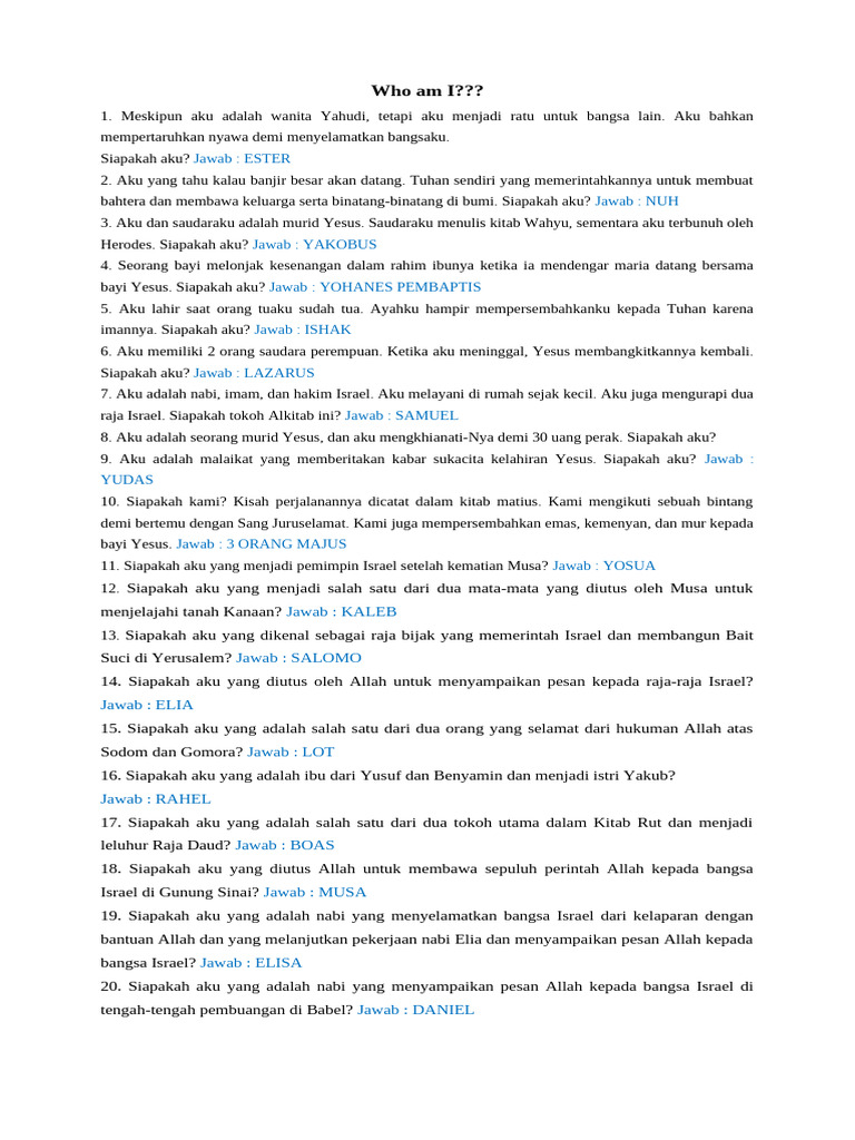 Kuis Alkitab | PDF