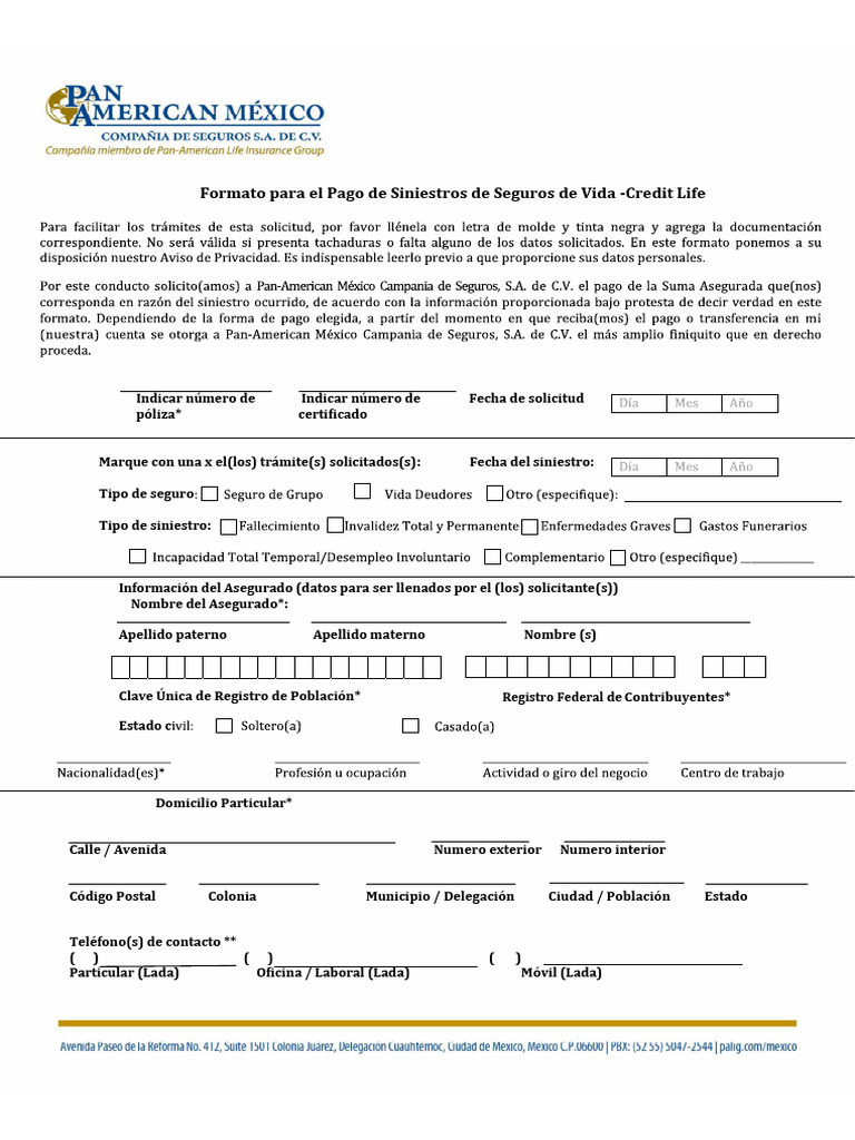 Formato de Seguro de Vida | PDF | Póliza de seguros | Seguro