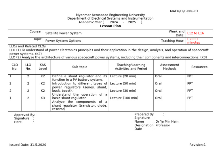 Lesson Plan: L12 To L16 (200) Minutes | PDF | Electromagnetism ...