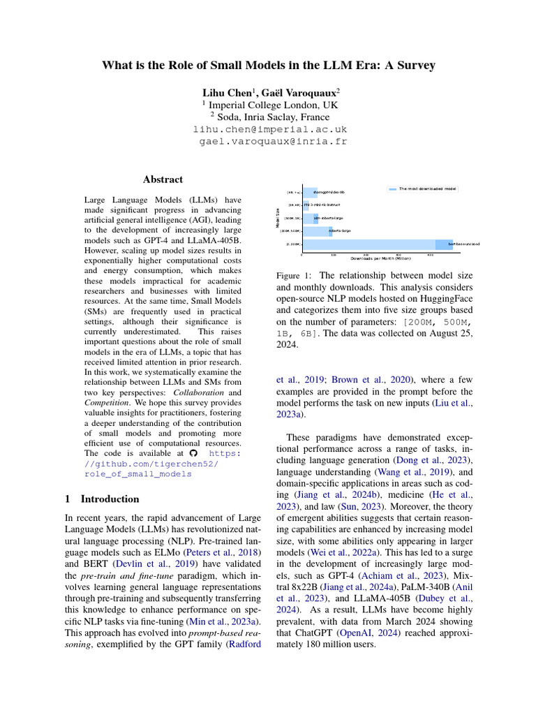 What Is The Role of Small Models in The LLM Era A Survey | PDF ...
