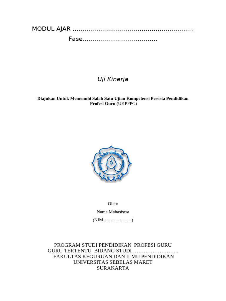 Cover Modul Ajar - PPG Uns | PDF