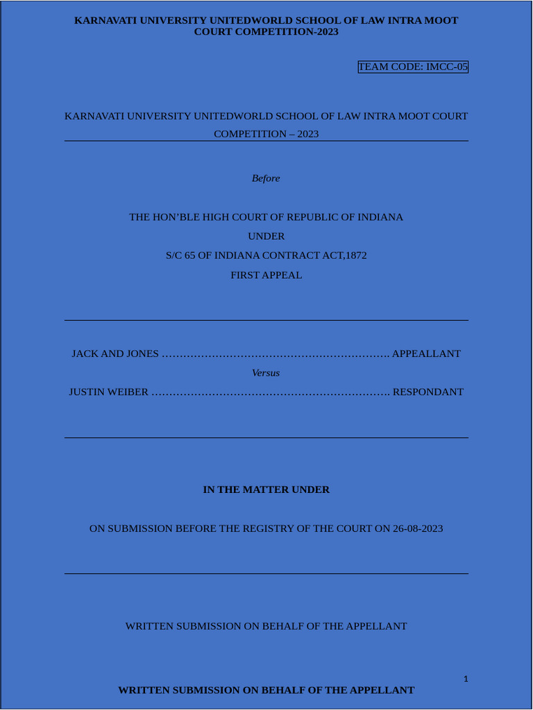 Imcc-05 Appeallant | PDF | Lawsuit | Judgment (Law)