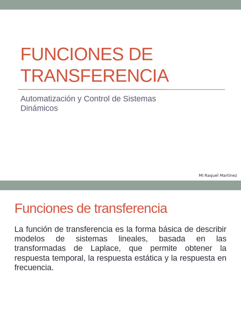 6 ACSD FuncionesDeTransferencia | PDF | Transformada de Laplace | Linealidad