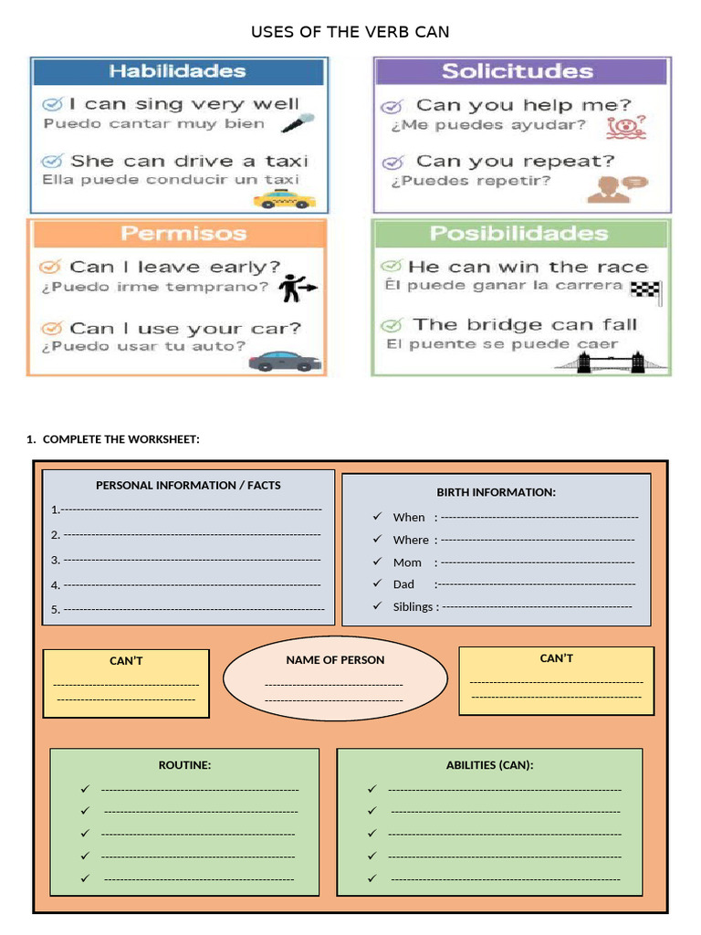 WORKSHEET Can | PDF