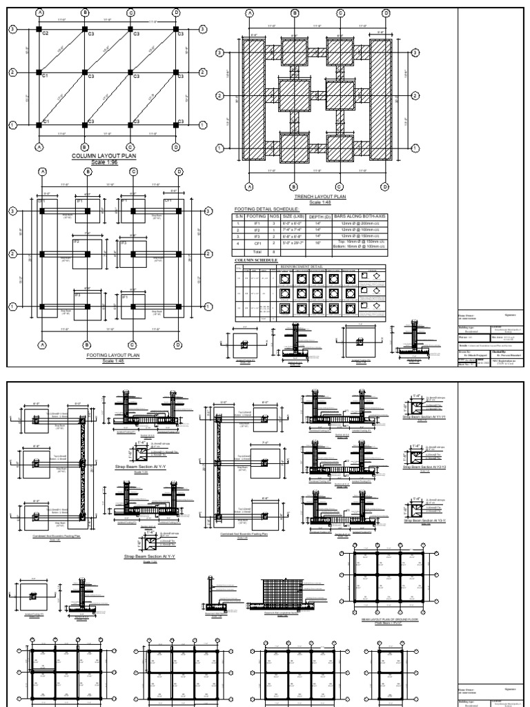 Column & Footing Layout Plans | PDF