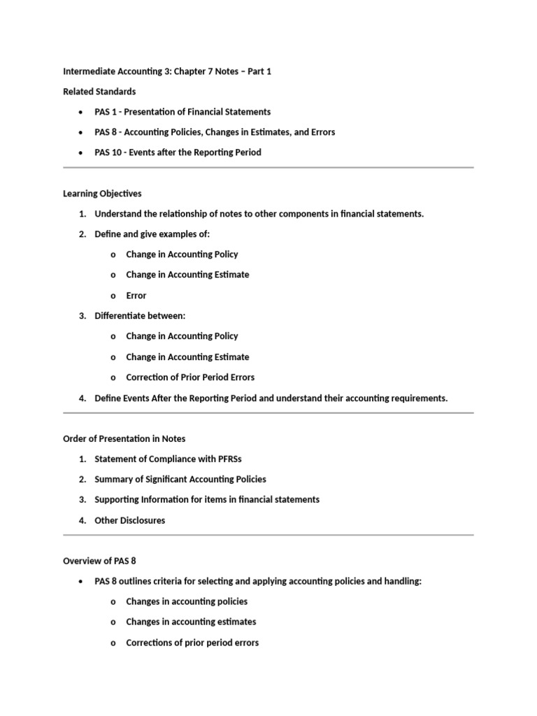 Intermediate Accounting 3: Chapter 7 Notes | PDF | Financial Statement ...