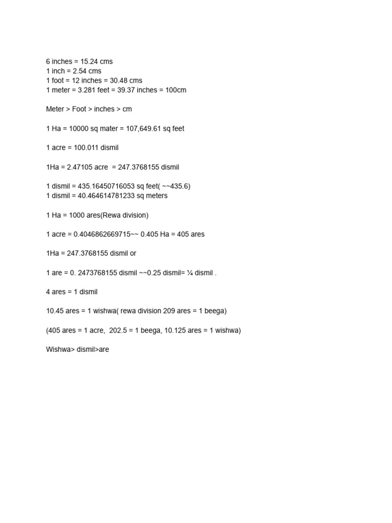 Land Measurement Units. | PDF