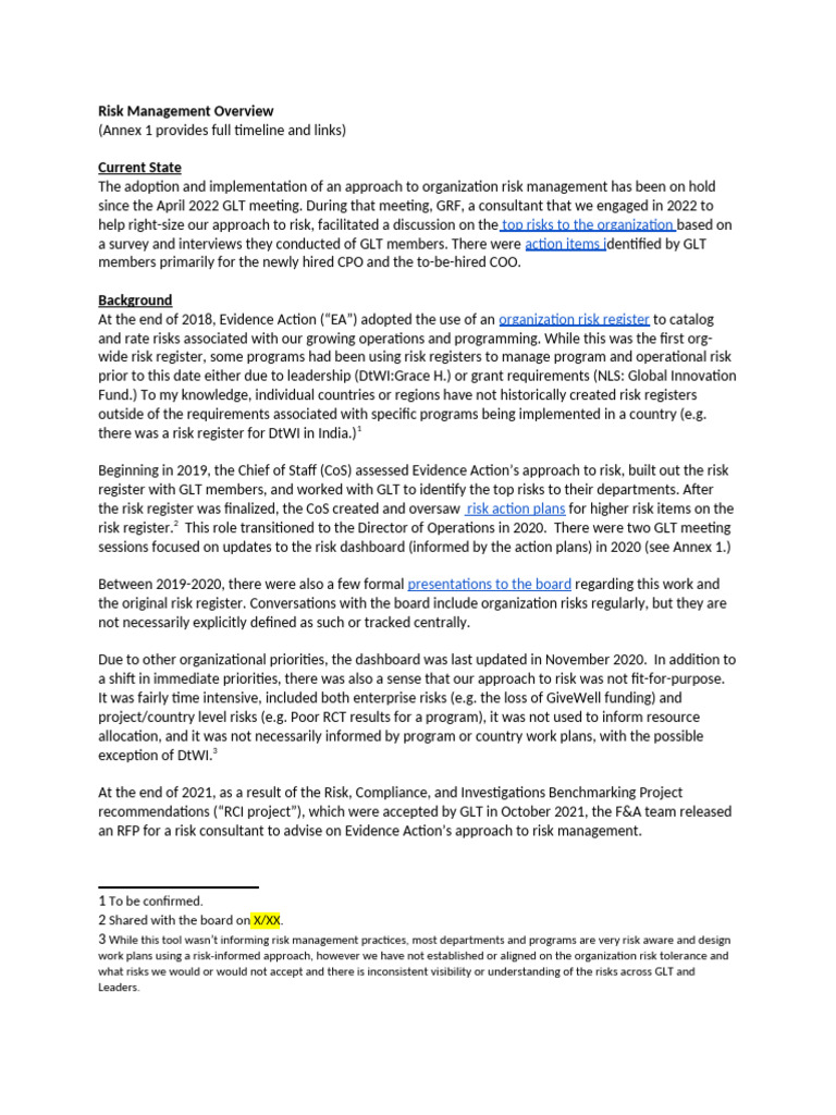 Risk Management Overview | PDF | Risk | Risk Management