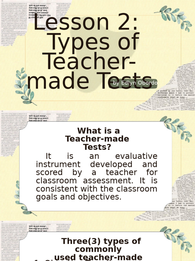 Types of Teacher-Made Tests | PDF | Multiple Choice | Human Communication