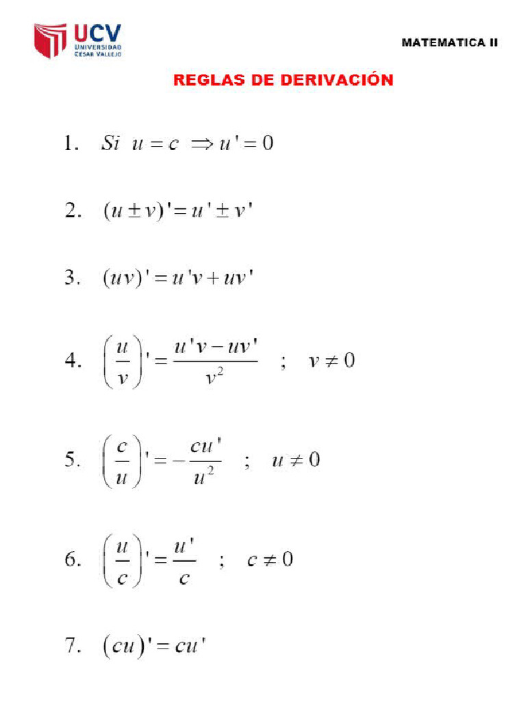 Reglas de Derivacion | PDF