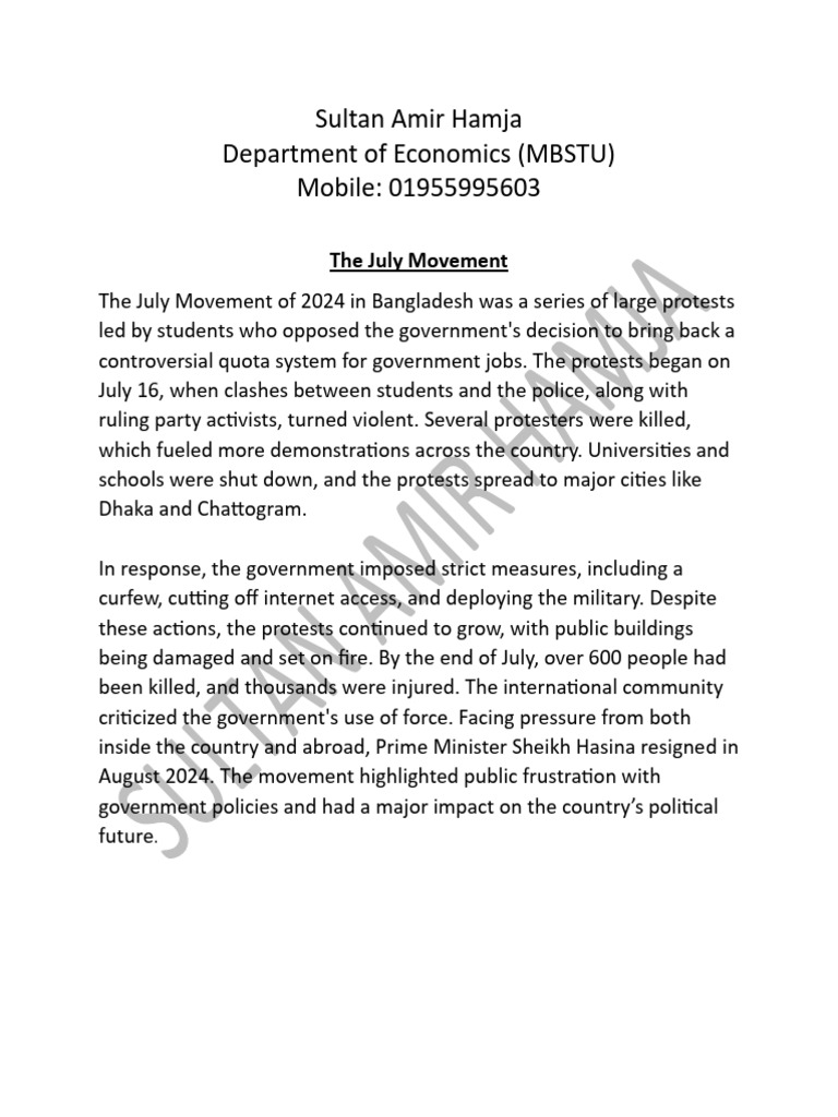 The July Movement | PDF