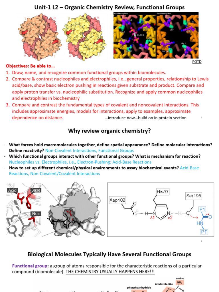 F23 - Unit-1 L2 - Organic Chemistry Review, Functional Groups - SV ...