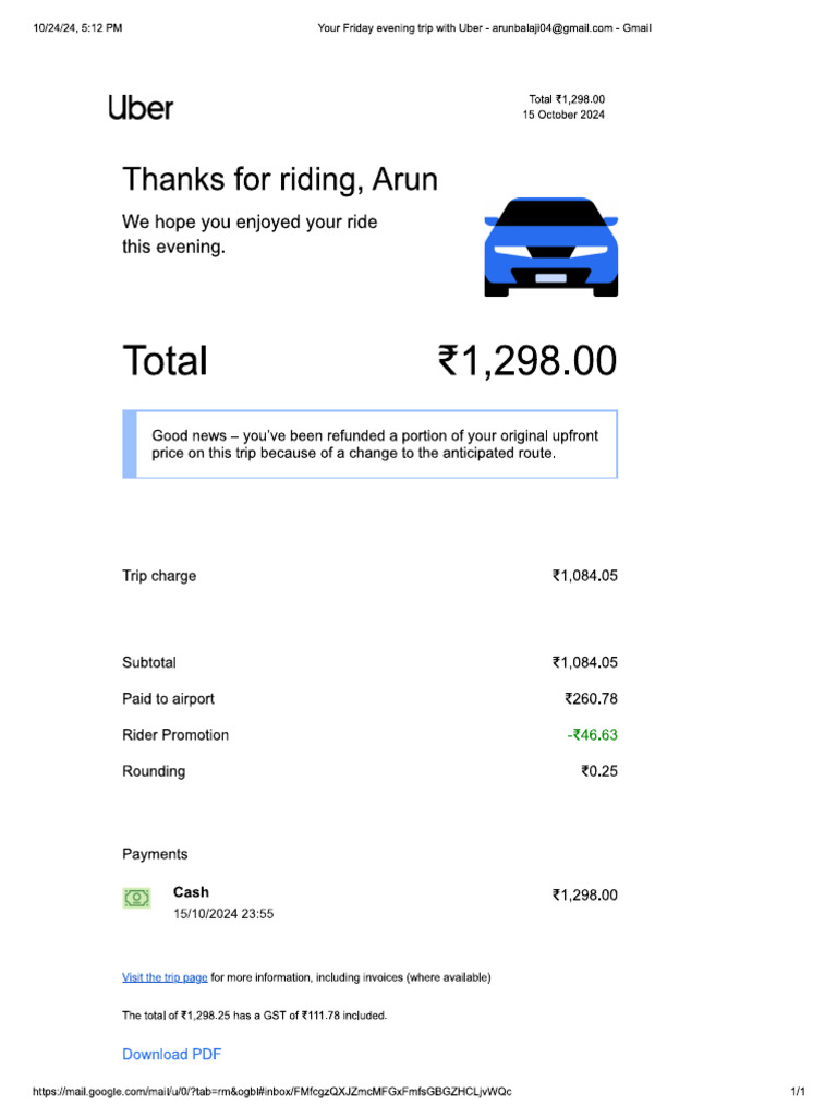 Taxi Bill - Hyd | PDF