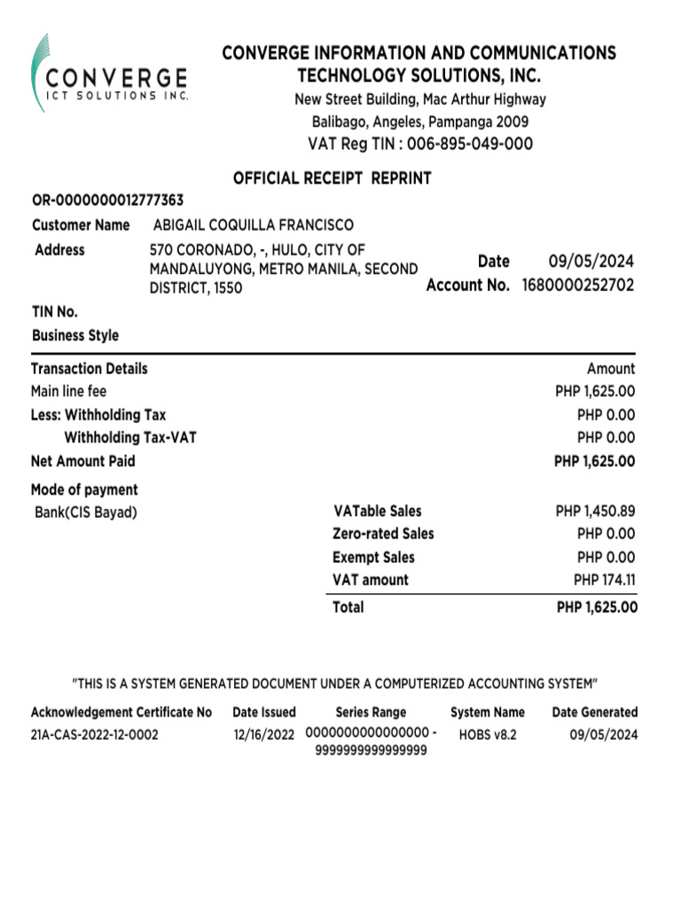 Converge Information and Communications Technology Solutions, Inc | PDF