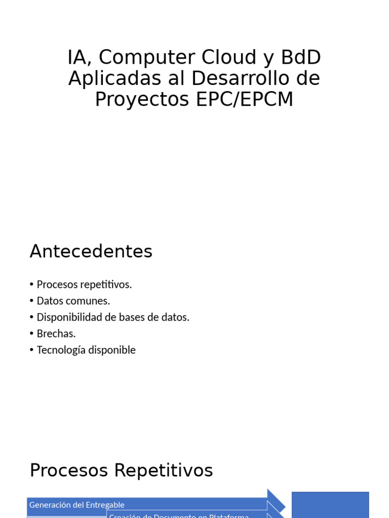 IA DB CP Aplicado en EPC EPCM | PDF | Computación en la nube | Innovación