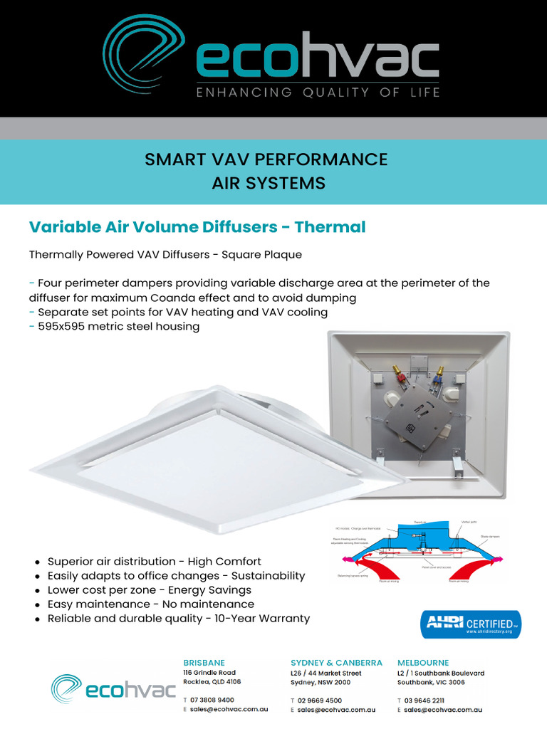 ecoHVAC TVAD-SS-HC Thermal VAV - 2pg | PDF | Technology & Engineering